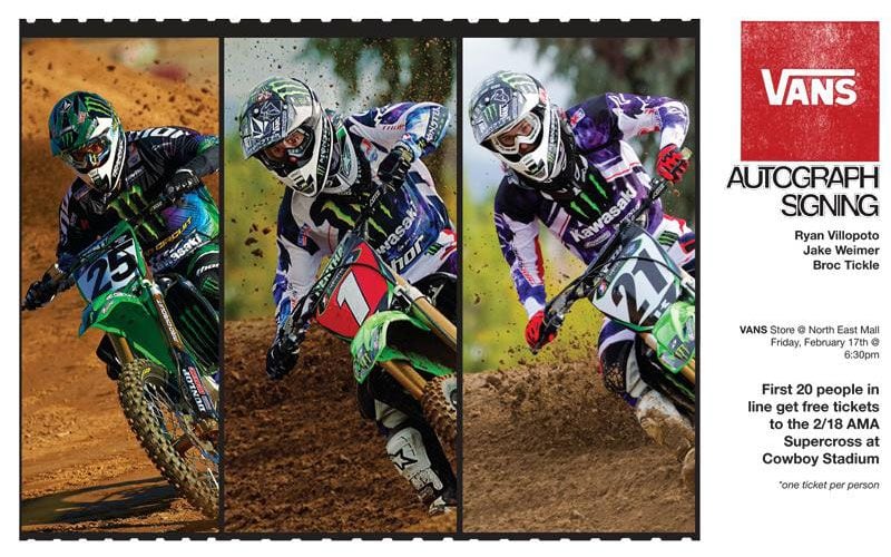 Vans Motocross Autograph Signing in Dallas, TX this FRIDAY! | Motorcyclist