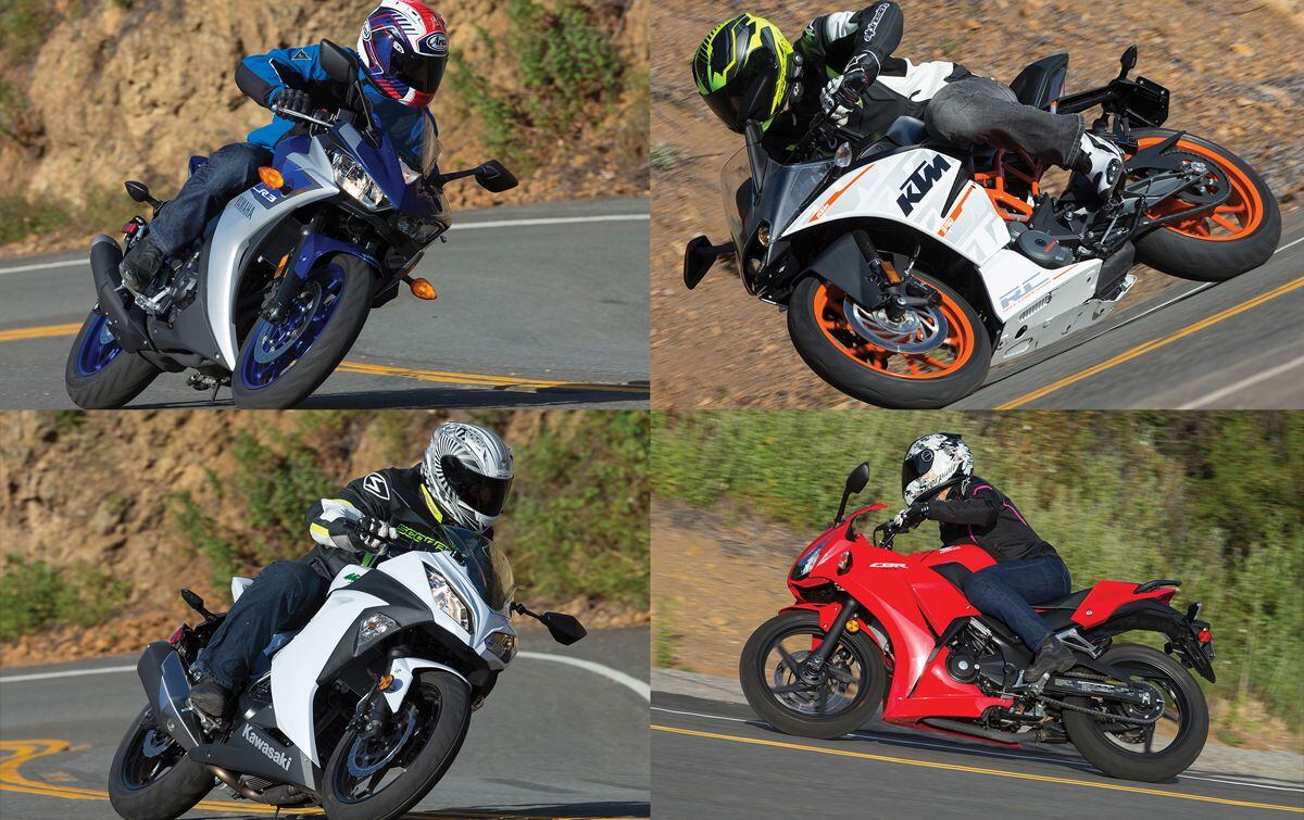 Honda CBR300R vs. Kawasaki Ninja 300 vs. KTM RC390 vs. Yamaha YZF-R3 ...