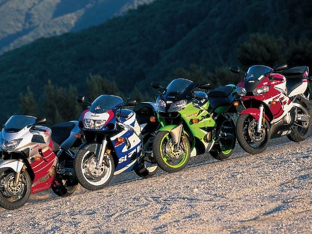 Suzuki GSX-R600, Honda CBR600F4, Kawasaki ZX-6R And Yamaha YZF-R6 ...